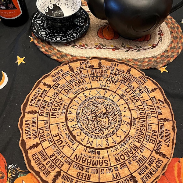 Celtic Tree of Life Calendar, Wheel of the Year Wood Sign, Tree of Life ...