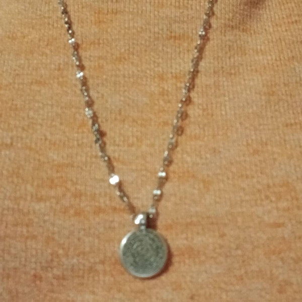 Phaistos Coin Chain Pendant• Men's Ancient Disc Necklace• Unisex Coin ...