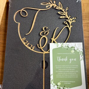 Custom Initial Wedding Cake Toppers, Gold Cake Topper for Wedding ...