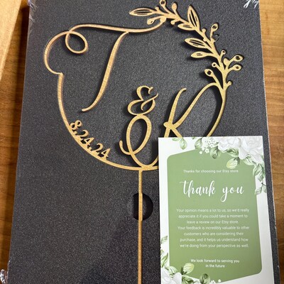 Custom Initial Wedding Cake Toppers, Gold Cake Topper for Wedding ...