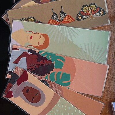 Neutral African American Bookmark Set, Diverse Women Bookmark Set ...