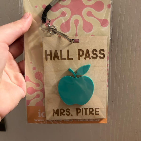 Personalized Teacher Hall Pass, Bathroom Pass, Classroom Hall Pass ...