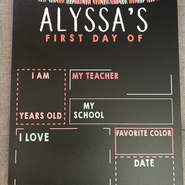 First Day or School Chalkboard Sign, Back to School Sign, Reusable ...