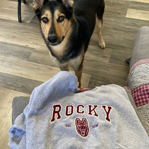 Varsity Custom Embroidered Dog Sweatshirt Custom Dog Sweater - Etsy