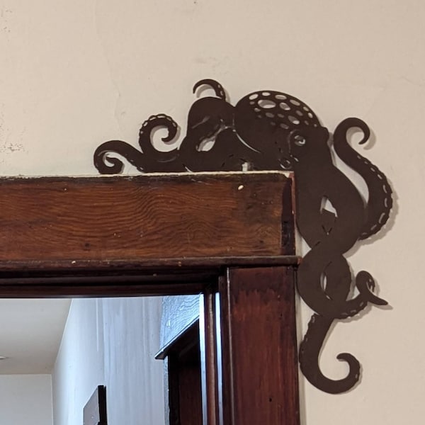 Octopus Door Frame Topper Metal | Door Frame Corner Sign | Metal Wall ...