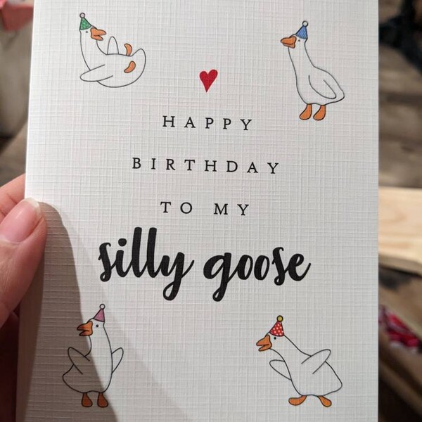 Happy Birthday to My Silly Goose - Birthday Card for Son or Daughter ...