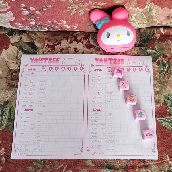 Pink Yahtzee Score Cards | Yahtzee Score Sheets, Yahtzee Score Pad ...