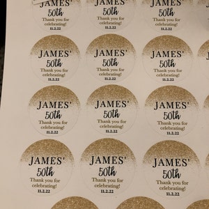 Custom 40th Birthday Stickers - Etsy