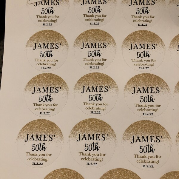 Custom 40th Birthday Stickers - Etsy