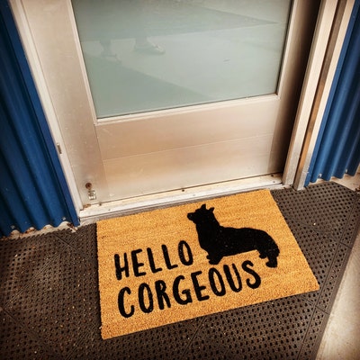 Hello Corgeous Doormat Funny Corgi Welcome Mat Unique Gift - Etsy