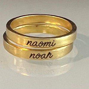 Name Band Custom Name Ring Skinny Engraved Ring Engraved - Etsy