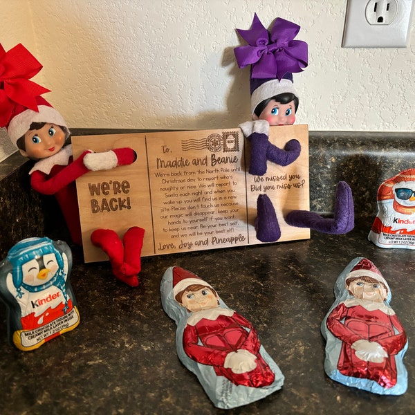 I'm Back Wooden Elf Post Card Holiday Helper - Etsy