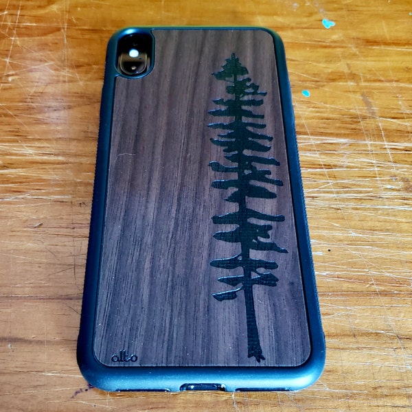 Cherry Sitka -real Wood iPhone Case- iPhone 17 Pro, 16,15 Samsung ...