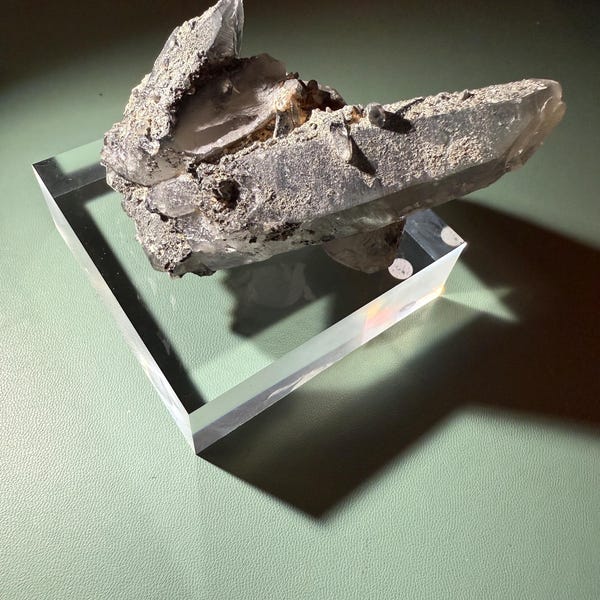 RARE Gorgeous Black Riebeckite Included Quartz Double Point With ...