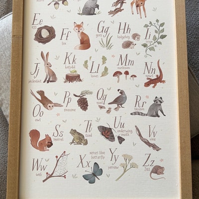 Woodland Alphabet Poster, Woodland Alphabet Print, Woodland Nursery ...