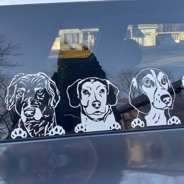Custom Pet Portrait Decal, Dog Decal, Dog Car Decal, Cat Decal, Pet ...