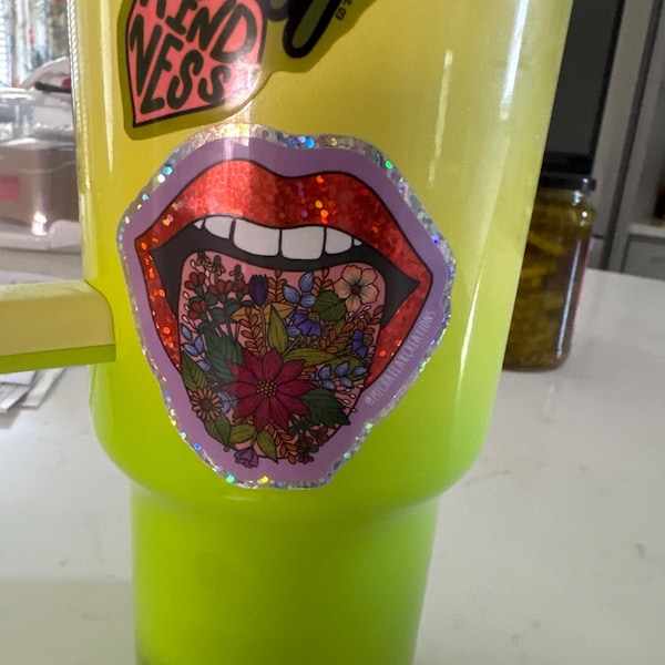 Mouth Sticker | Flower Mouth Sticker | Stickers for Hydroflask |flower ...