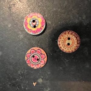 BOHO Wooden Button, Bohemian Pattern, Natural Wood Materials, Aztec ...