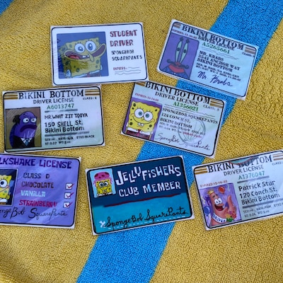 Spongebob Squarepants License Set of 7 Real Prop Licenses / - Etsy