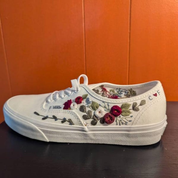 Embroidered Vans Shoes, Custom Hand Embroidery to Order, Personalized ...