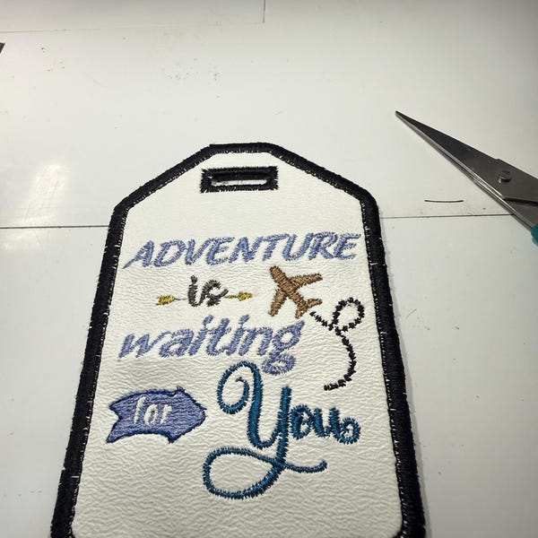 In the Hoop Luggage Tag Pattern Machine Embroidery Travel Design ...