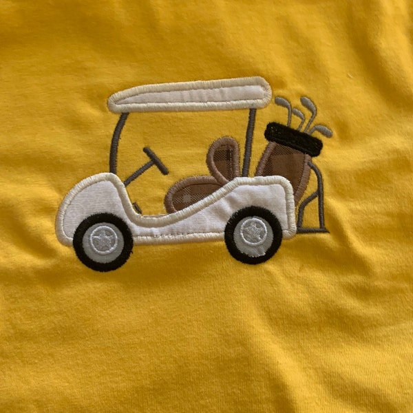 Golf Cart Applique Design. Golf Cart Embroidery Design. Golf Car ...
