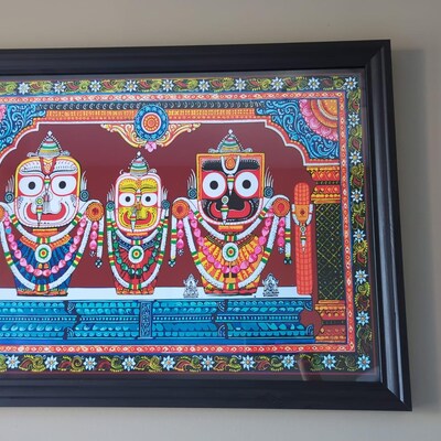 Lord Jagannath Krishna Pattachitra Painting Traditional Indian Folk Art ...