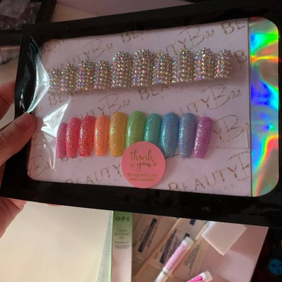 ALL DIAMOND Bling Press on Nails Luxe Press Ons Press on Nails With ...