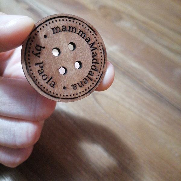 Large Wooden Buttons, Personalized Buttons for Knitted and Crocheted ...