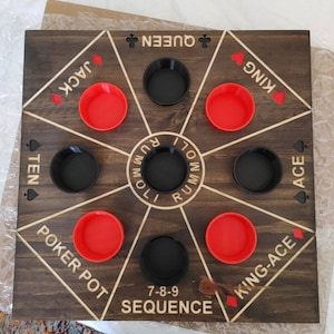 Rummoli Wooden Board Game With Removable Cups - Etsy Canada