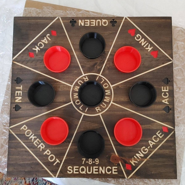 Rummoli Wooden Board Game With Removable Cups - Etsy Canada