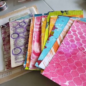 Mini Painted Scrap Pack Colorful Painted Scrap Paper Set Altered Junk ...