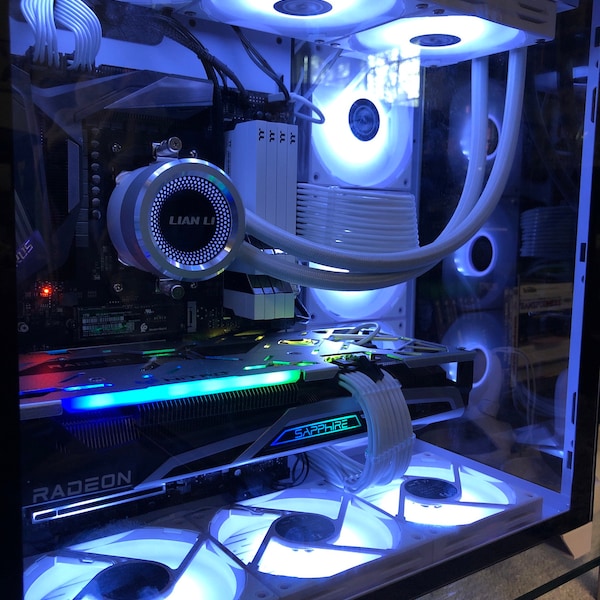 White Color Sleeved PC Psu Extension Cable Cpu Gpu Sata Extension Cords ...