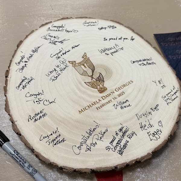 Guest Sign-in, Guest Sign-in Tree Slice, Customized, BSA1403 - Etsy