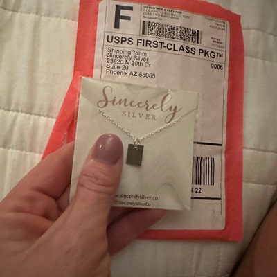 Personalized Rectangle Necklace Name Necklace Personalized Rectangle ...