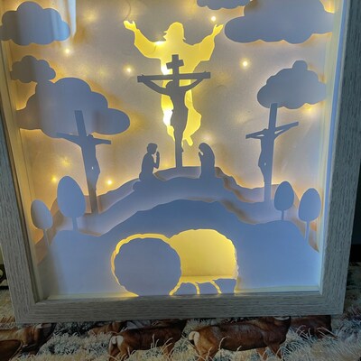 Empty Tomb Lightbox 9 X 9 Shadow Box Jesus Resurrection - Etsy