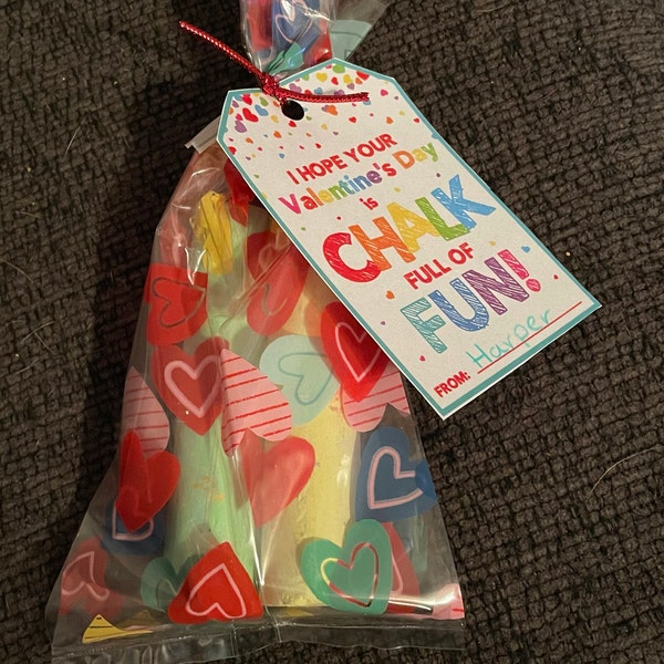 Chalk Valentine Tags, Hope Your Valentine's Day is Chalk Full of Fun ...