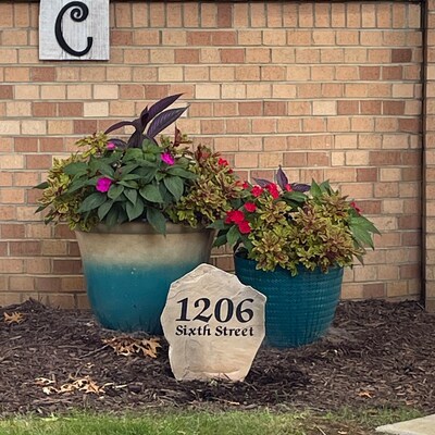 House Address Sign Elegant Engraved Stone Personalized Garden Stone ...