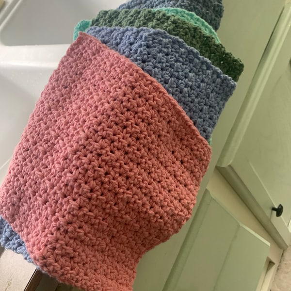 Crochet Dish Rag Dishcloths Cotton Dish Cloth 8" X 8" - 4" X 4" Face ...