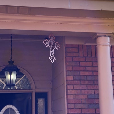 Monogram Cross Metal Sign, Custom Cross, Religious Gift, Christian Gift ...