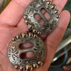 1 1/2 Screw Back Cactus Concho Ant Silver | Etsy