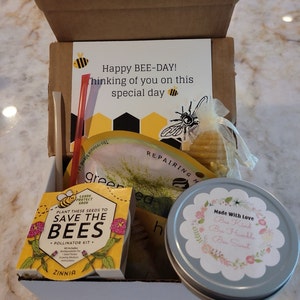 Bee Gift Box With Soap and Honey, Honey Bee Sweet Themed Gift Basket ...