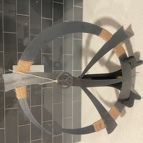 Rustic Metal Peace Sign Wall Decor 13" Custom Recycled Steel Peace Art ...