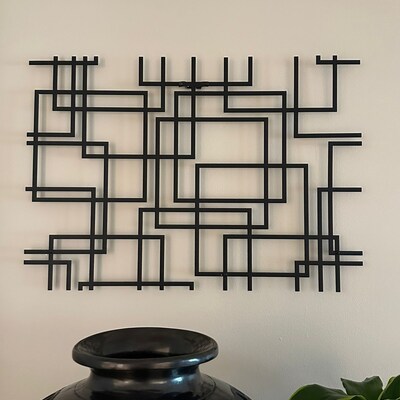 Matte Black Abstract Bubbles Metal Wall Art, Metal Bubles Sign for Wall ...