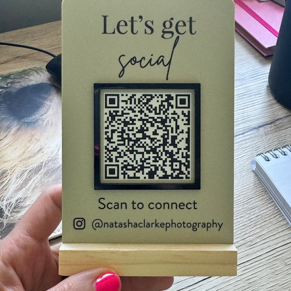 Mini QR Display Sign - Etsy