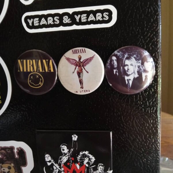 Set of 3 Nirvana Pin Back Buttons 1.5 - Etsy