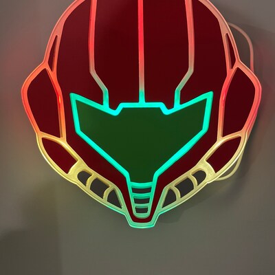 Metroid Samus Sign , Neon Like , LED , Light , Wall Decor, Night Light ...