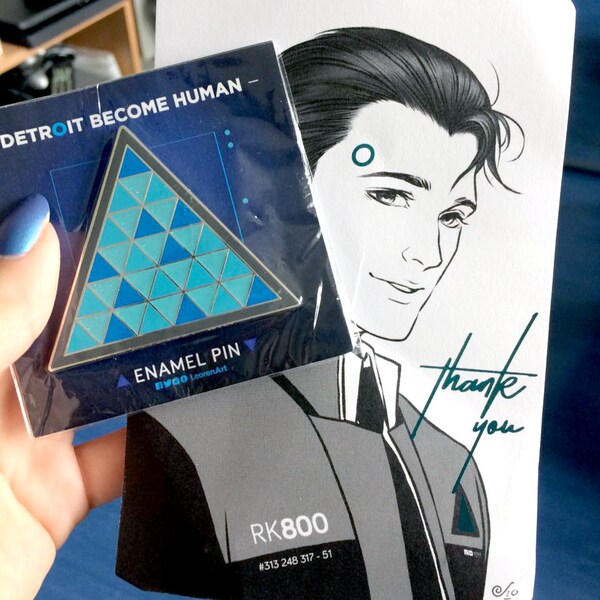 Detroit Become Human Big Hard Enamel Pin Glitter - Etsy