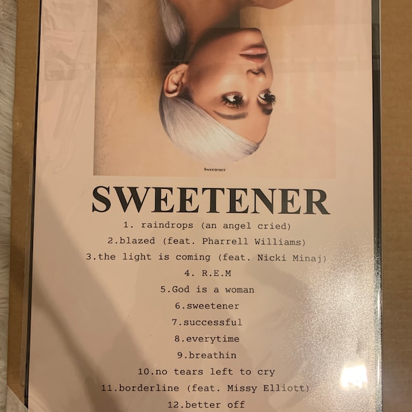 Ariana Grande - Sweetener Tracklist Poster - Etsy