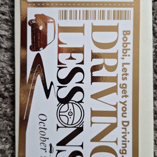 Personalised Foil Driving Lesson Gift Ticket: 17th Birthday Surprise ...